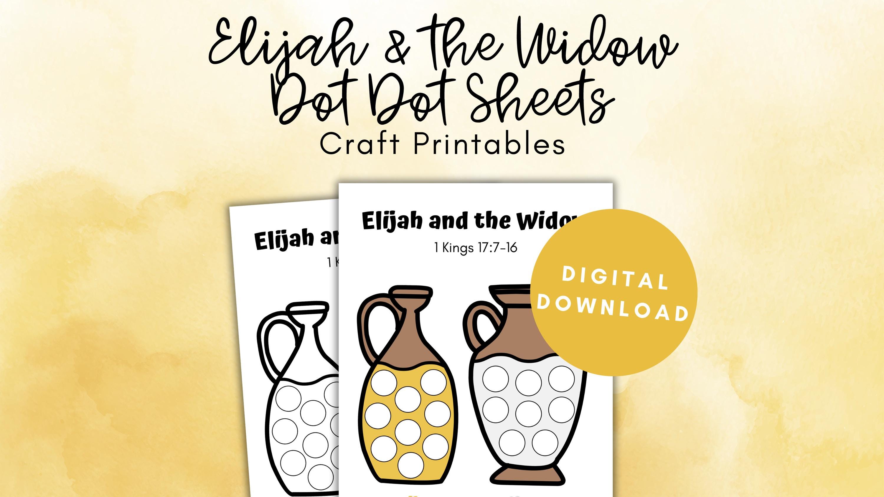 Elijah and the Widow Craft, Dot Dot Sheet, Dot Marker Page, Do A Dot ...