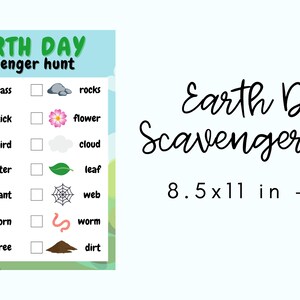 Earth Day Scavenger Hunt, Nature Scavenger Hunt Printable, Earth Day ...