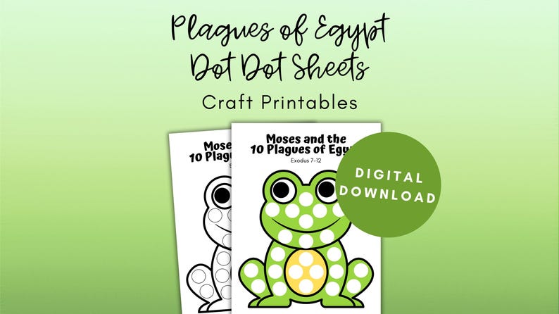 Plagues of Egypt Craft, Exodus Coloring Sheets, Dot Marker Coloring, Do ...