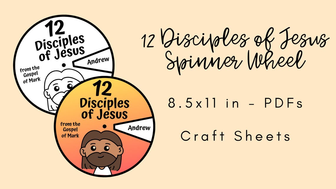 12 Disciples of Jesus, Spinner Wheel Craft, Christian Crafts, Crafts ...