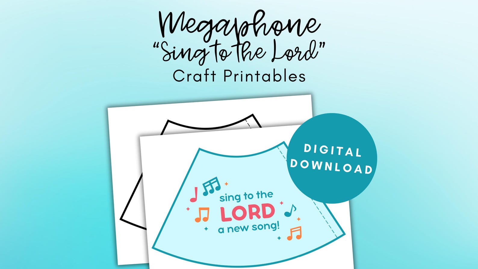 Sing to the Lord Craft, Megaphone Craft Printable, Sunday School Craft ...