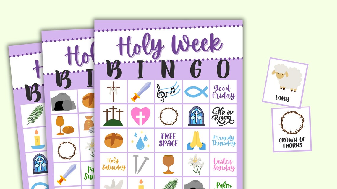 Holy Week Bingo, Holy Week for Kids, Christian Easter Games, Bingo ...