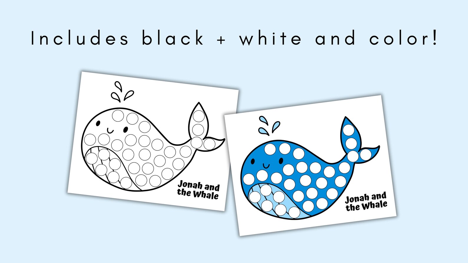 Jonah and the Whale Craft, Dot Marker Coloring, Do A Dot Preschool ...