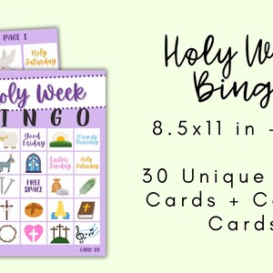 Holy Week Bingo, Holy Week for Kids, Christian Easter Games, Bingo ...