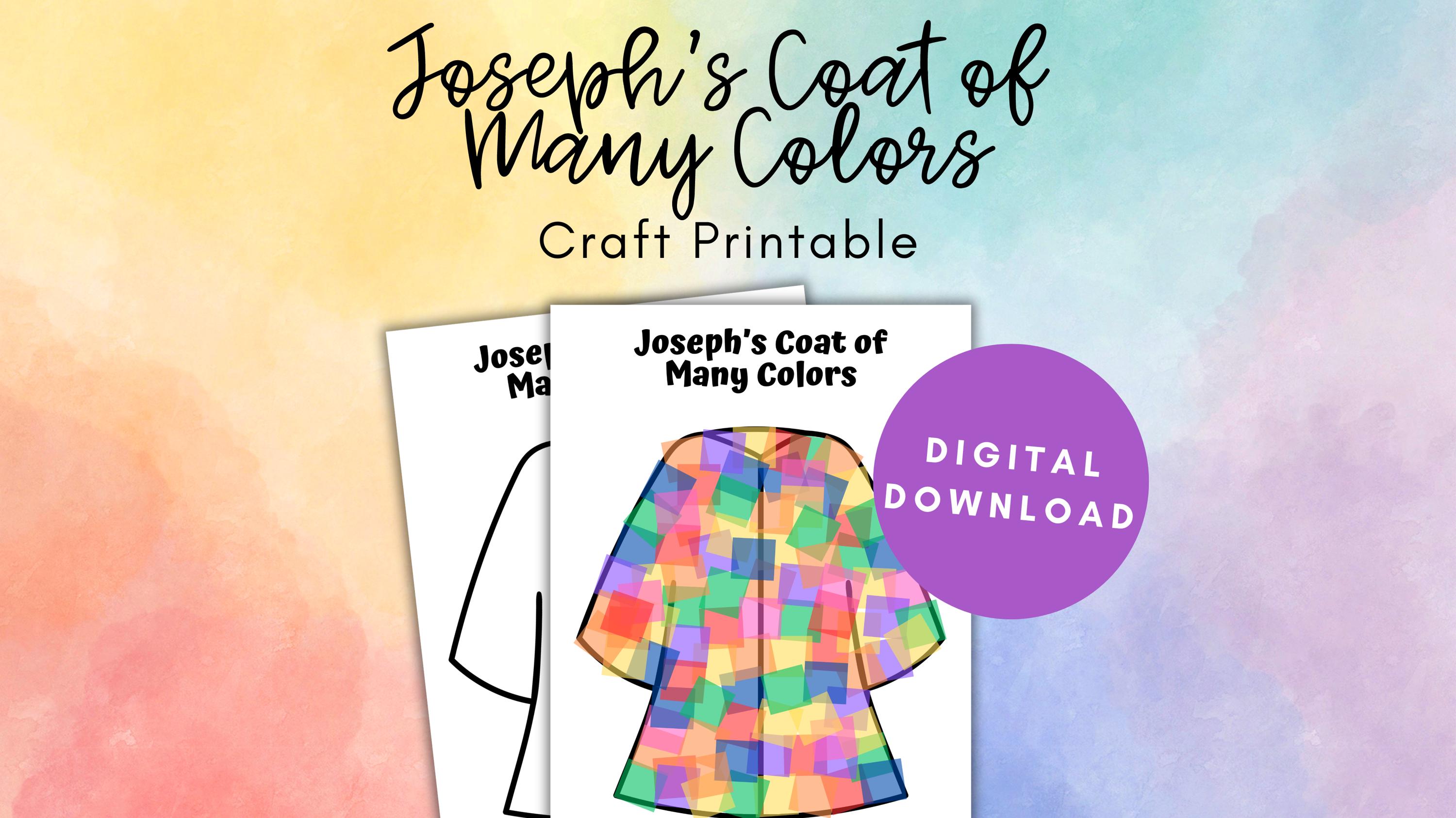 Joseph's Coat of Many Colors Craft, Sunday School Craft Printable ...