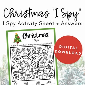 Christmas I Spy, Christmas Activity Sheets, Seek and Find, Kids ...