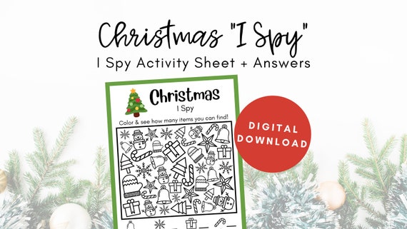 Christmas I Spy Christmas Activity Sheets Seek and Find - Etsy