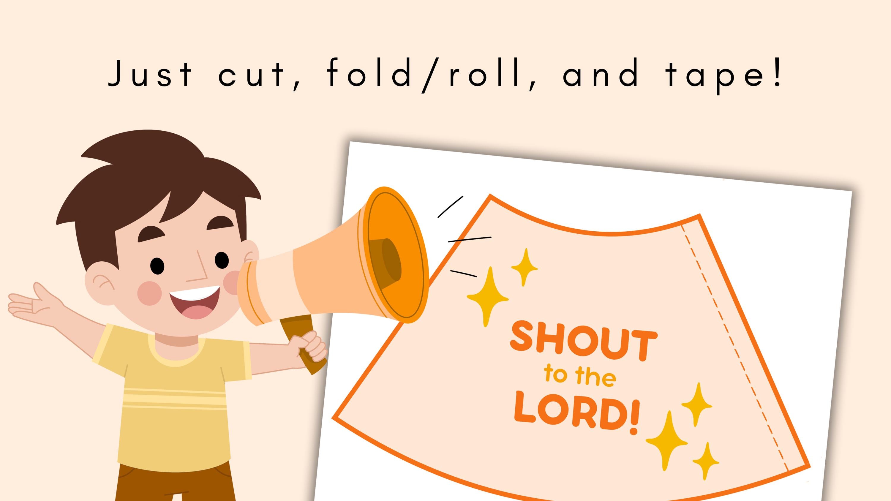 Shout to the Lord Craft, Megaphone Craft Printable, Sunday School Craft ...
