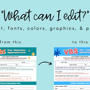 VBS Forms, Editable Canva Template, Digital Download, Volunteer Sign up ...
