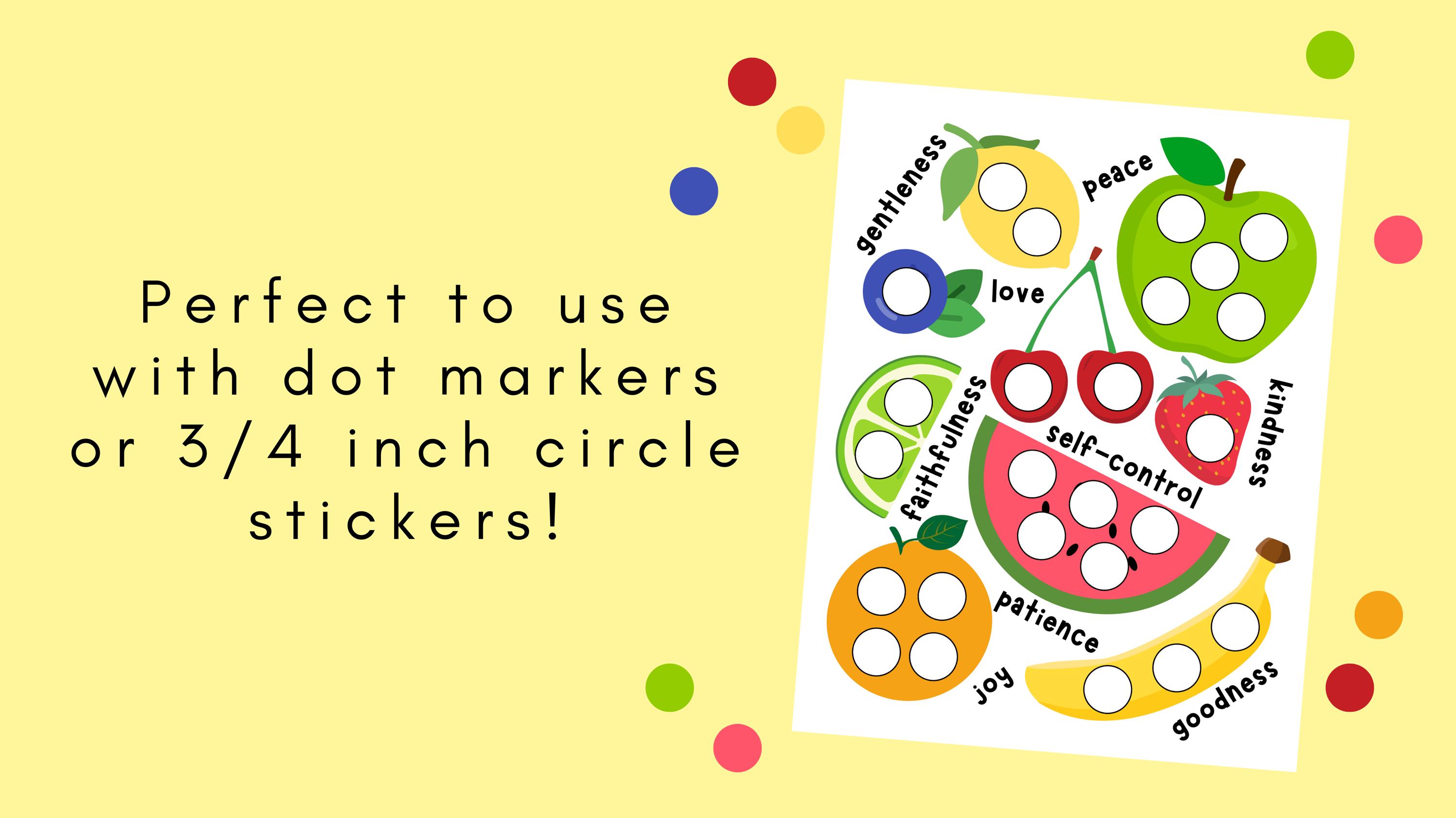 Fruit of the Spirit Dot Dot Sheet, Dot Marker Page, Do A Dot Printable ...