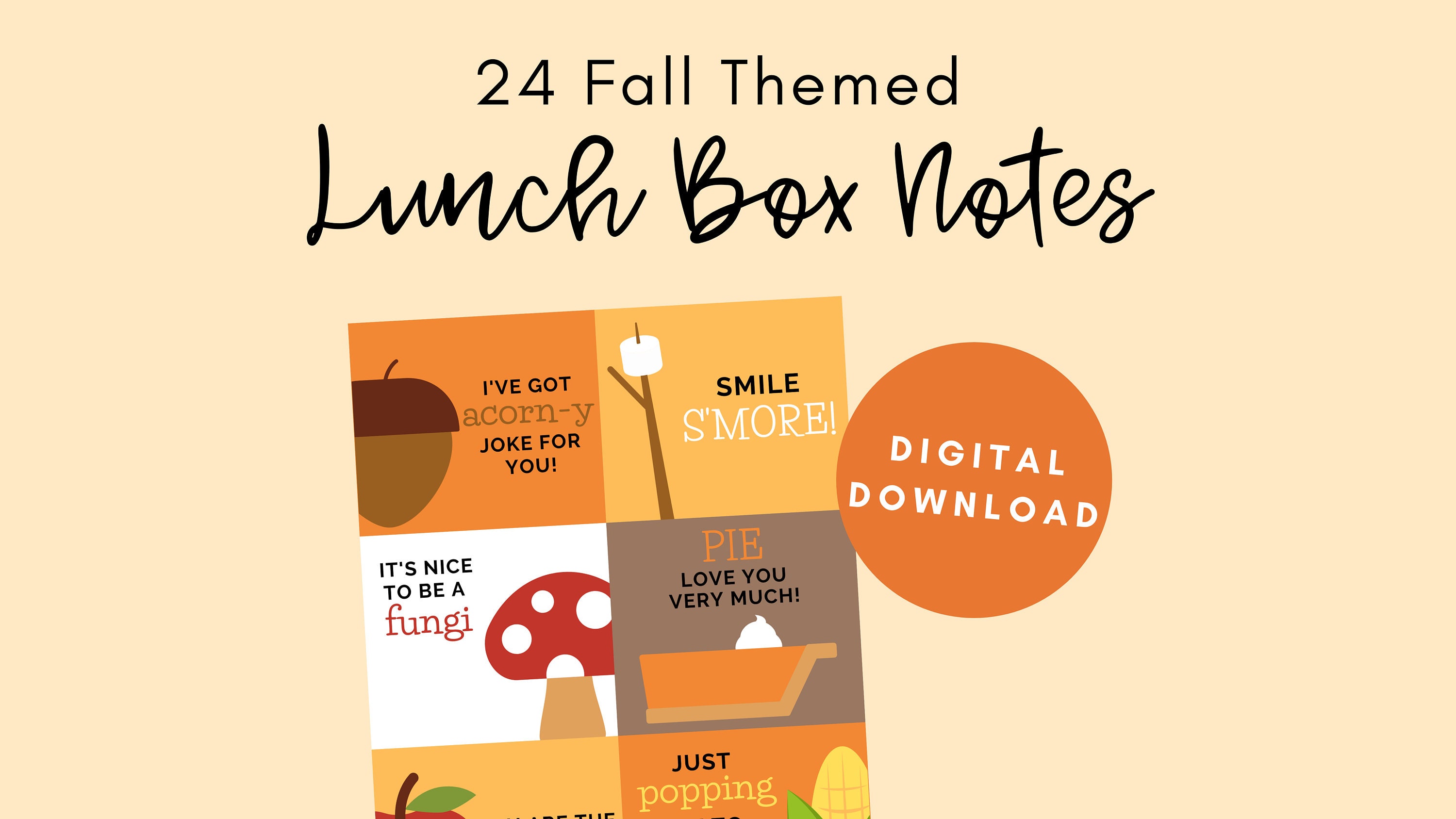 Fall Lunch Box Notes, Lunch Box Jokes, Printable, Lunch Box Notes for ...