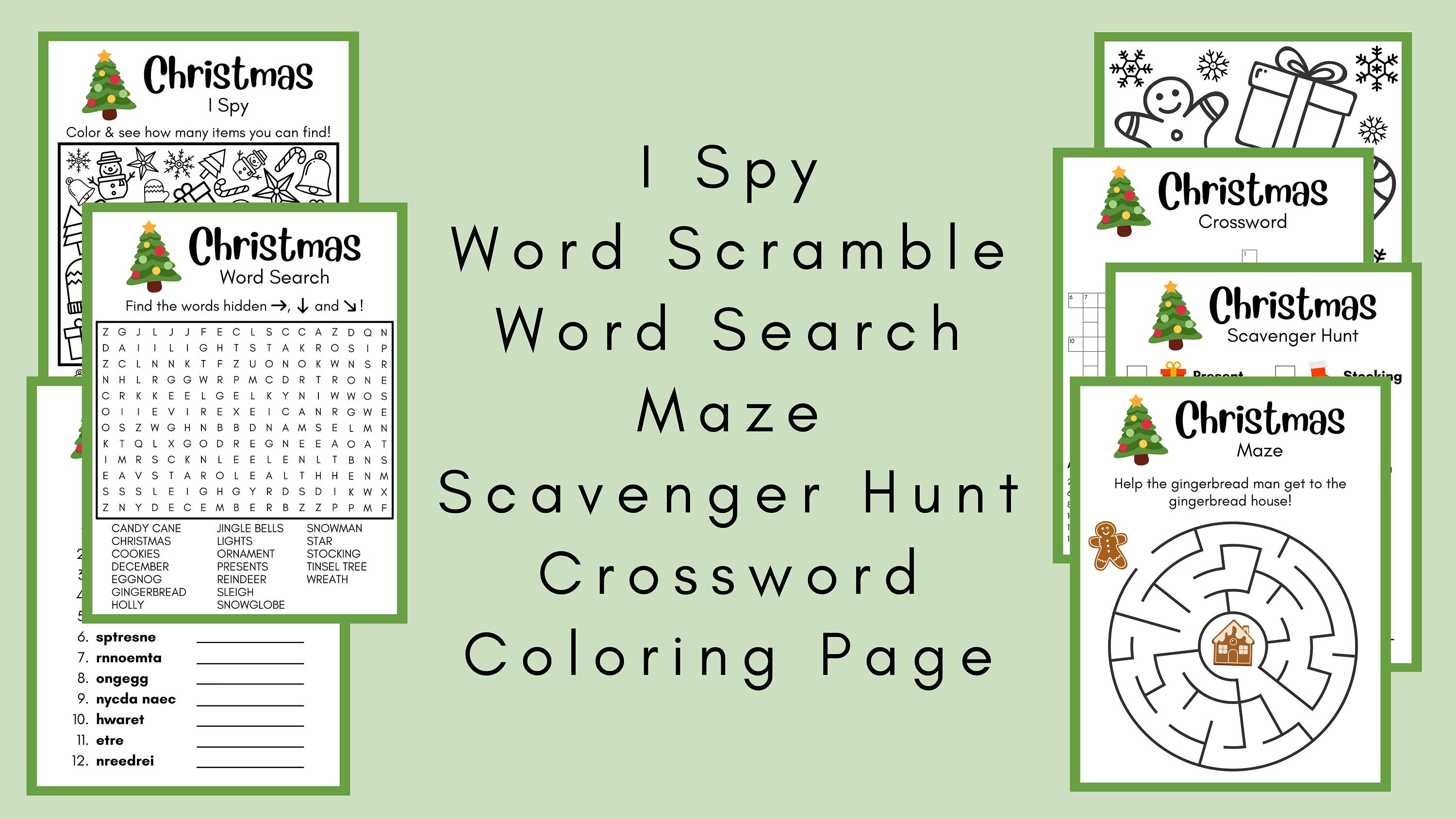 Christmas Activity Pack Christmas Activity Sheets Kids - Etsy