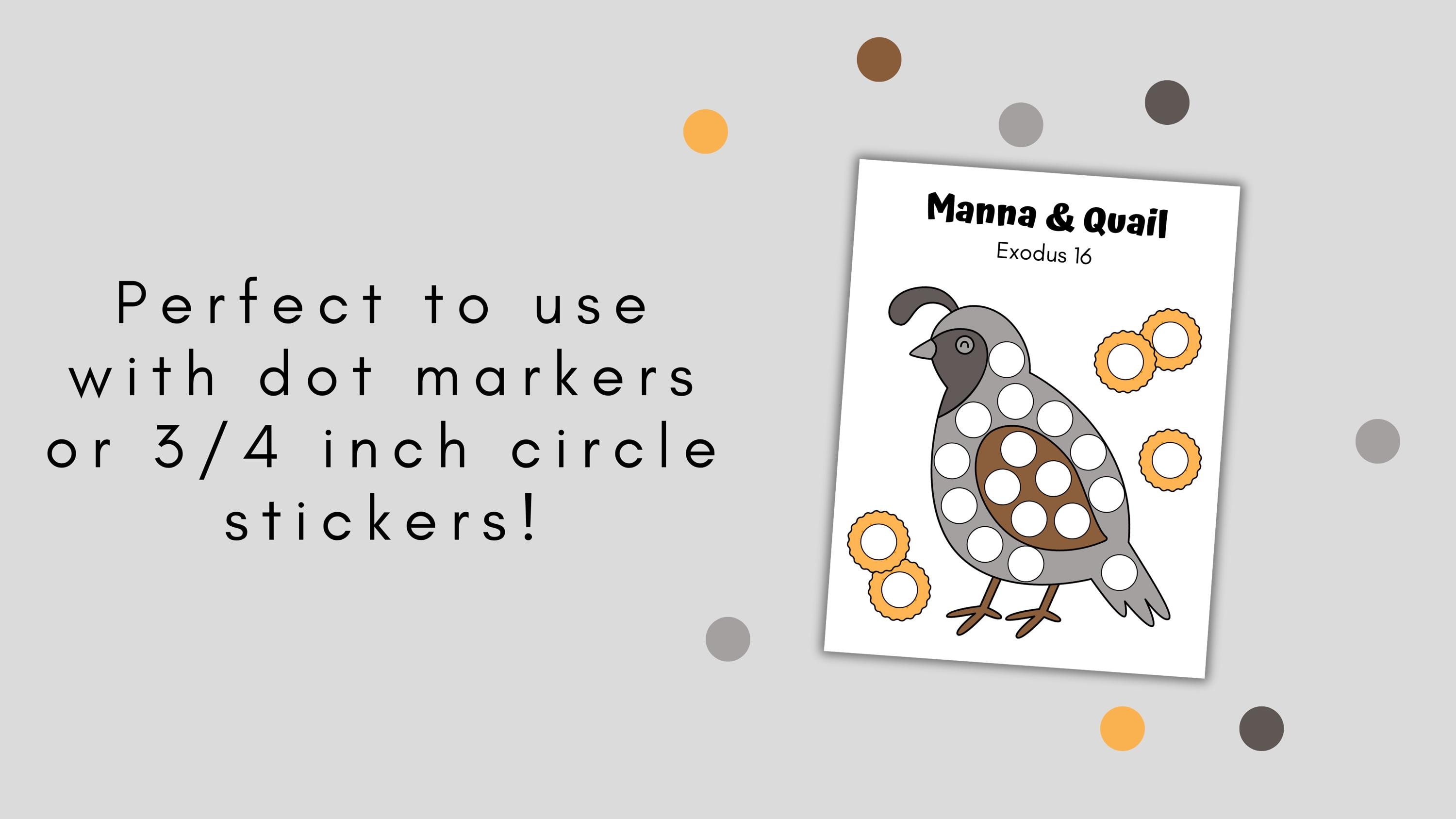 Manna and Quail Kids Craft, Exodus Coloring Sheets, Dot Marker Coloring ...