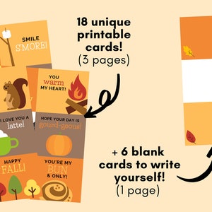 Fall Lunch Box Notes, Lunch Box Jokes, Printable, Lunch Box Notes for ...