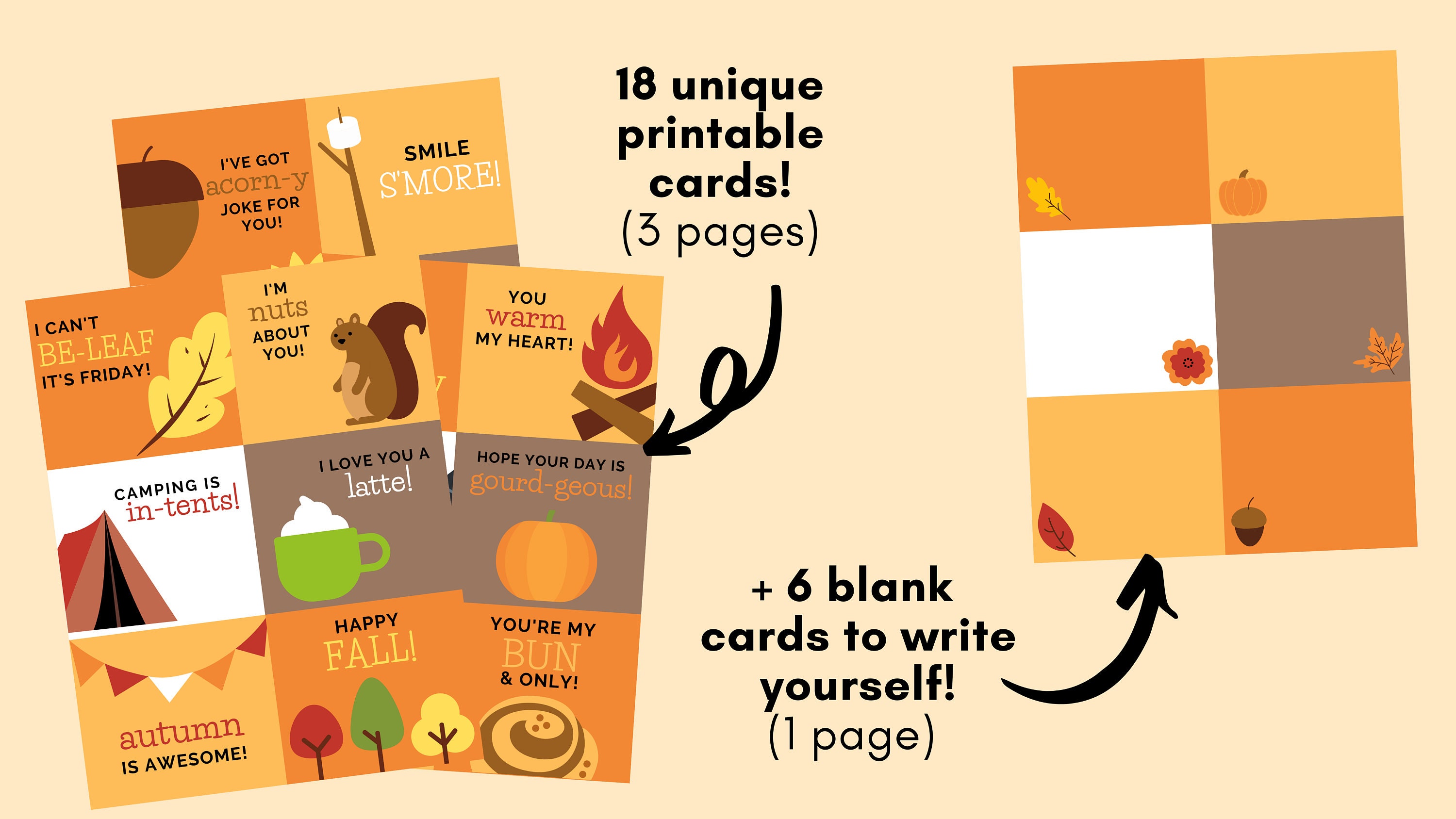 Fall Lunch Box Notes, Lunch Box Jokes, Printable, Lunch Box Notes for ...