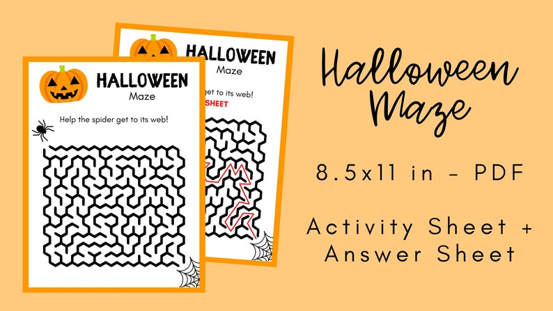 Halloween Maze, Halloween Activity Sheets Printable, Kids Printable ...