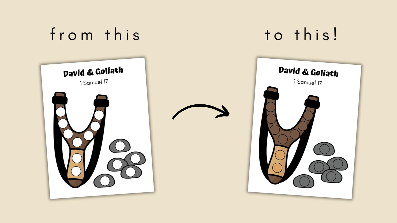 David and Goliath Dot Dot Sheet, David and Goliath Crafts, Dot Marker ...