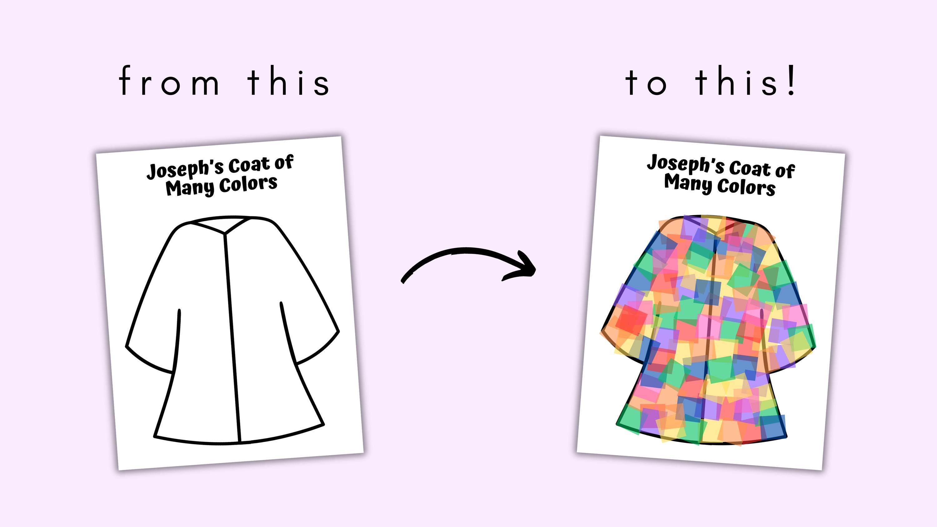 Joseph's Coat of Many Colors Craft, Sunday School Craft Printable ...