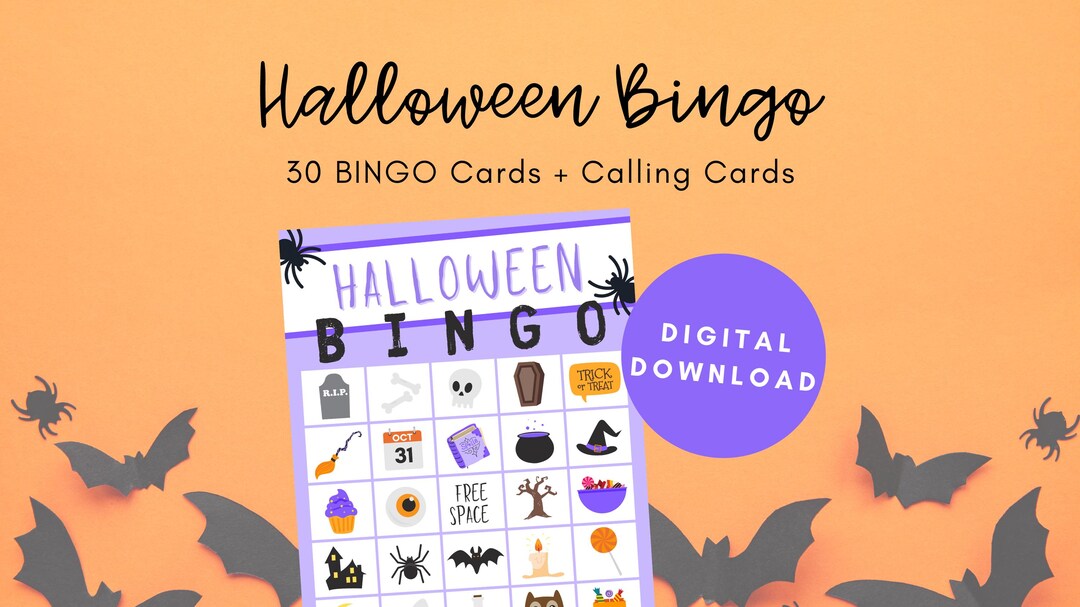 Halloween Bingo, Bingo Cards Printable, Bingo Halloween Game, Bingo ...