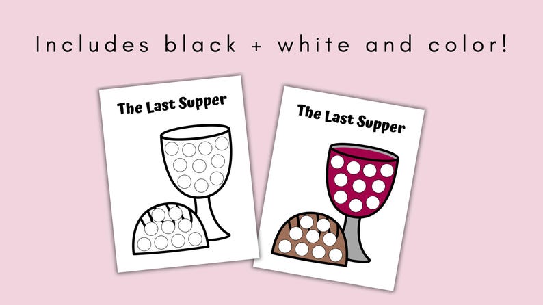 The Last Supper Dot Dot Sheet, Dot Marker Page, Do A Dot Printable, Dot ...
