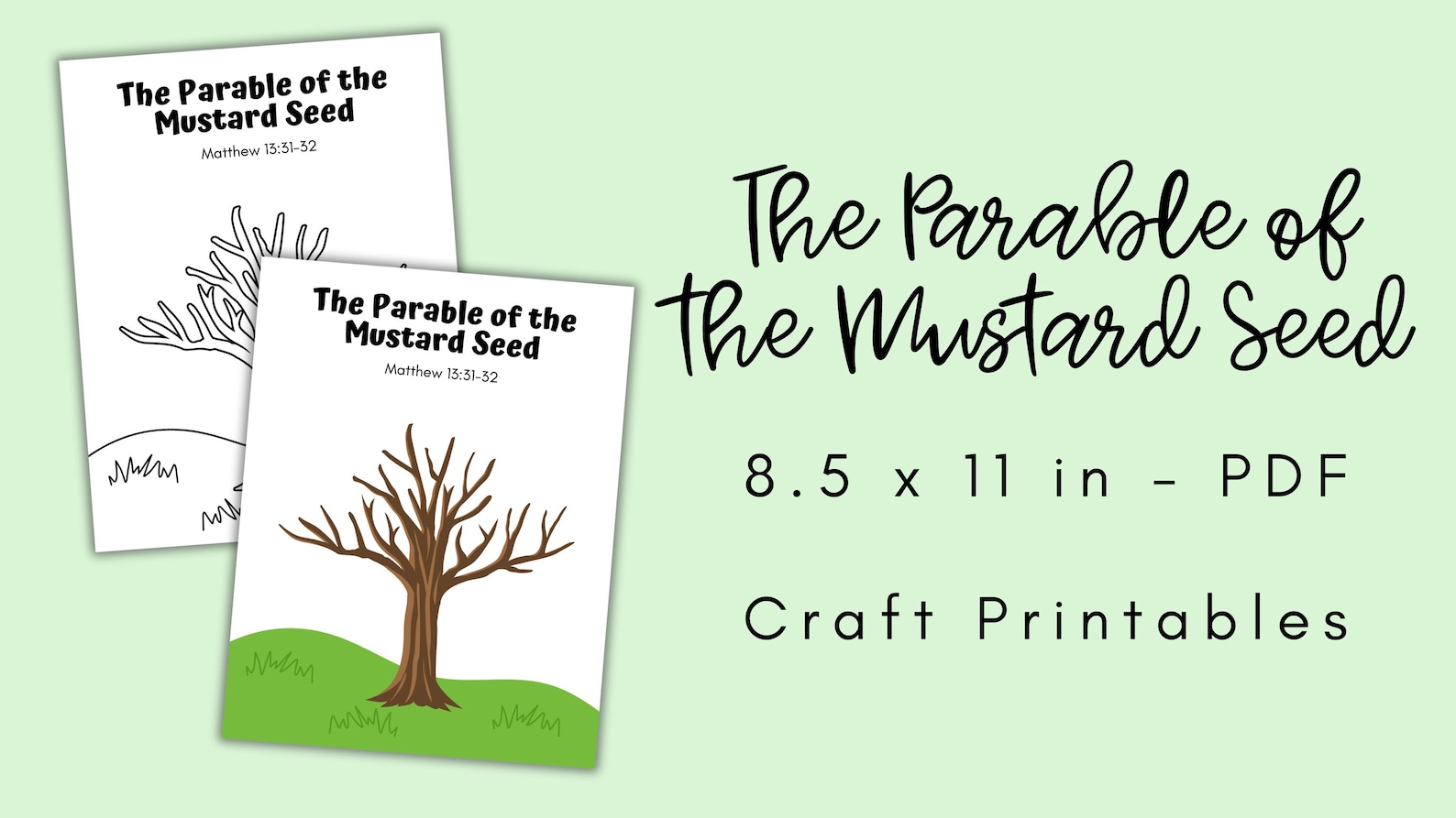 Parable of the Mustard Seed Craft, Sunday School Craft Printable ...