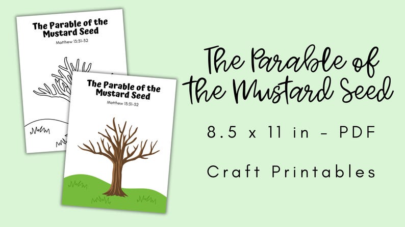 Parable of the Mustard Seed Craft, Sunday School Craft Printable ...