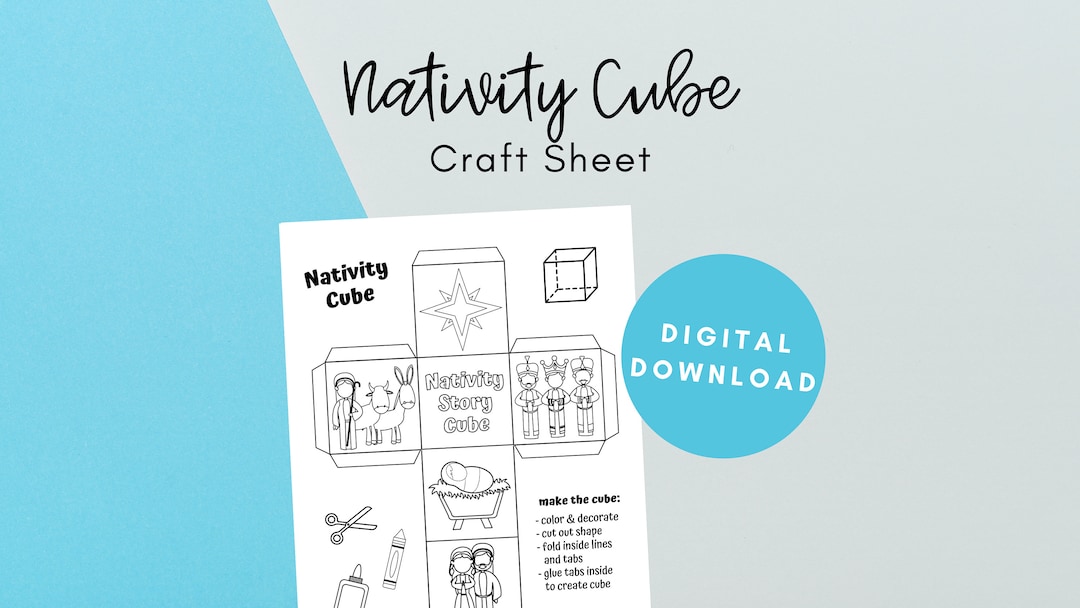 Nativity Story Cube, Christian Crafts, Crafts for Kids Printable ...