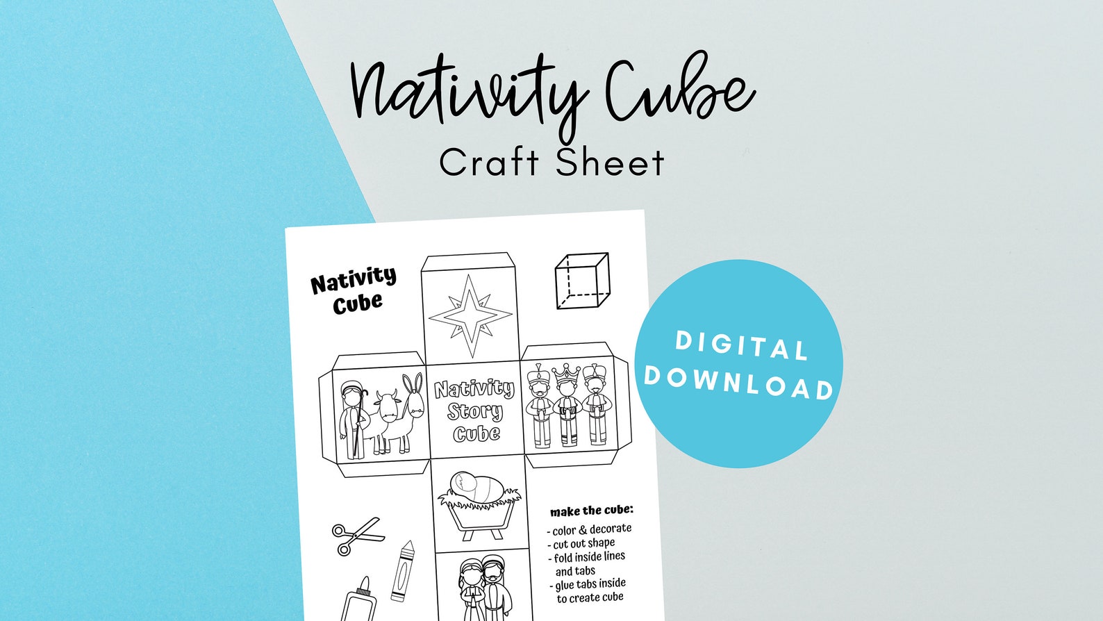 Nativity Story Cube, Christian Crafts, Crafts for Kids Printable ...