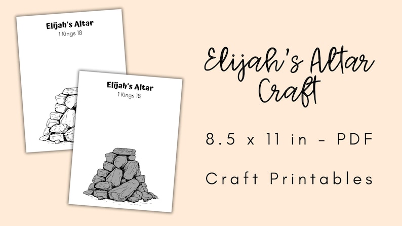Elijah's Altar, Elijah and the Prophets of Baal Craft, Sunday School ...