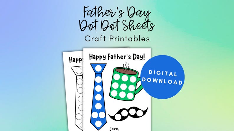 Fathers Day Craft From Kids, Fathers Day for Kids, Dot Dot Sheet, Dot ...