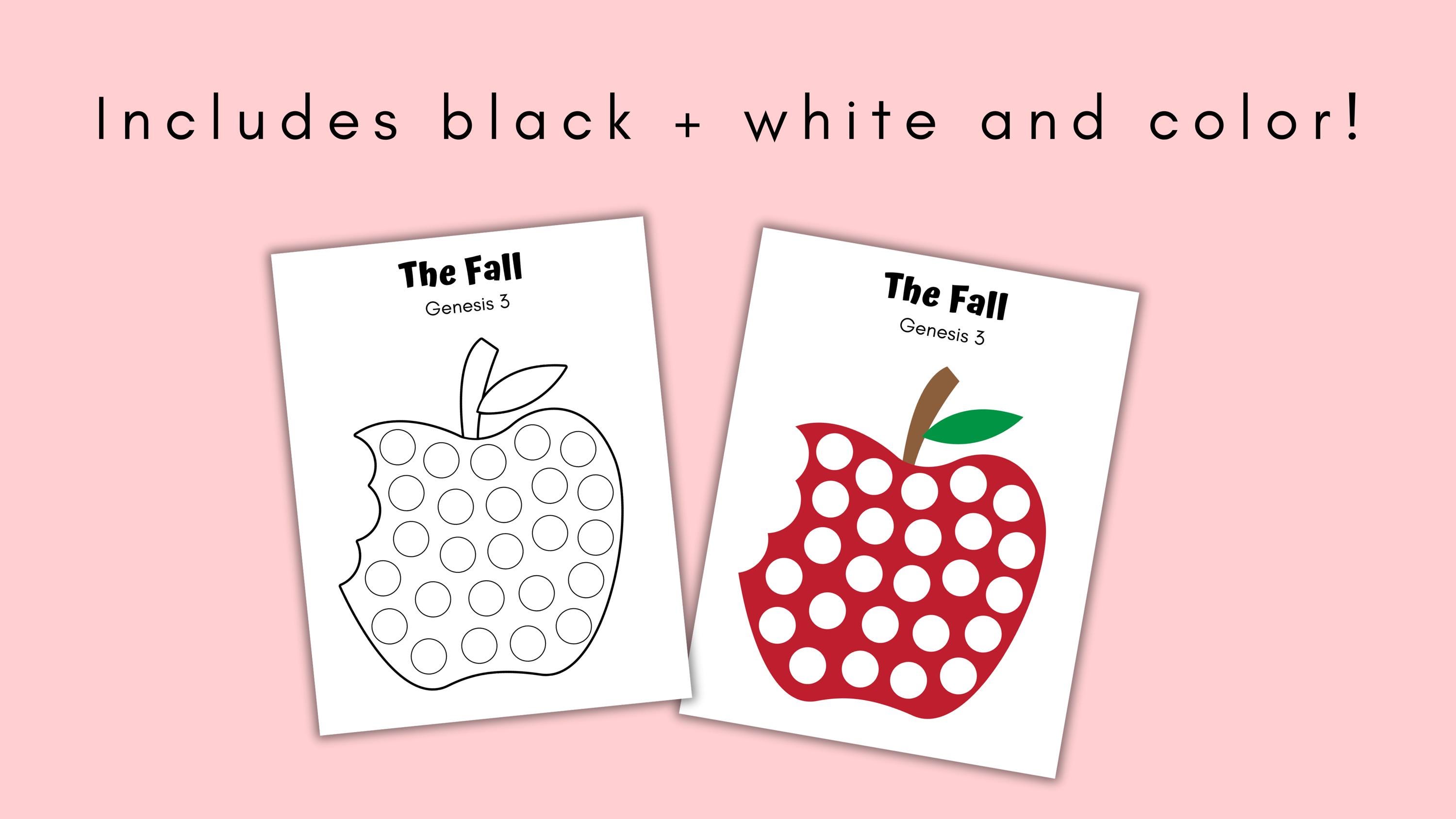 Adam and Eve Craft, Dot Dot Sheet, Dot Marker Page, Do A Dot Printable ...