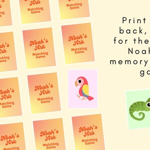 Noah's Ark Matching Game Cards, Memory Match Game, Christian Printables ...