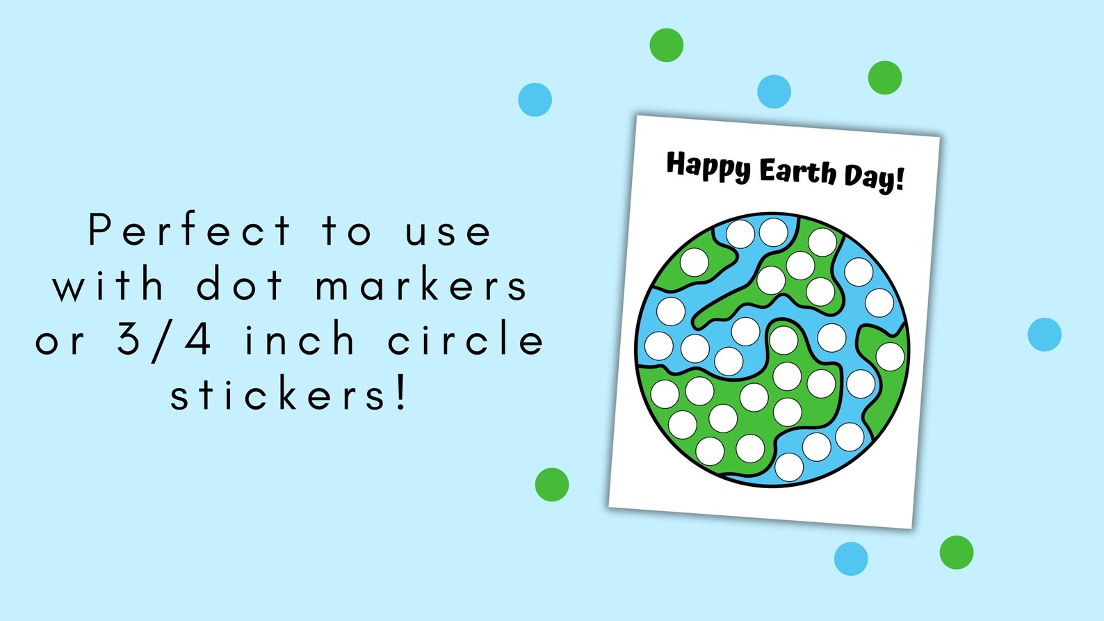 Earth Day Dot Dot Sheet, Dot Marker Seite, Do A Dot Printable, Dot Art ...