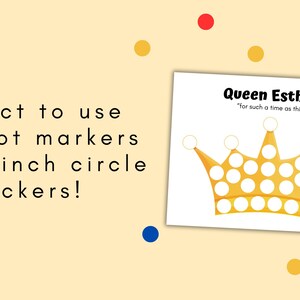 Esther Bible Craft, Queen Esther, Dot Dot Sheet, Dot Marker Page, Do A ...