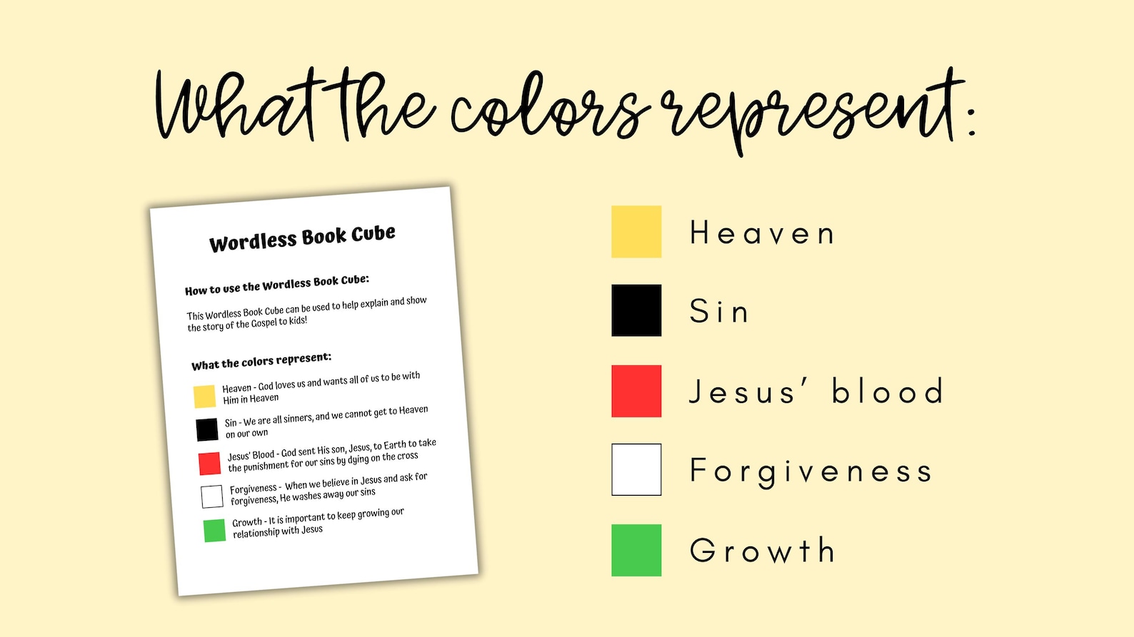 Wordless Book Cube, Colors of Salvation, Christian Crafts, Crafts for ...