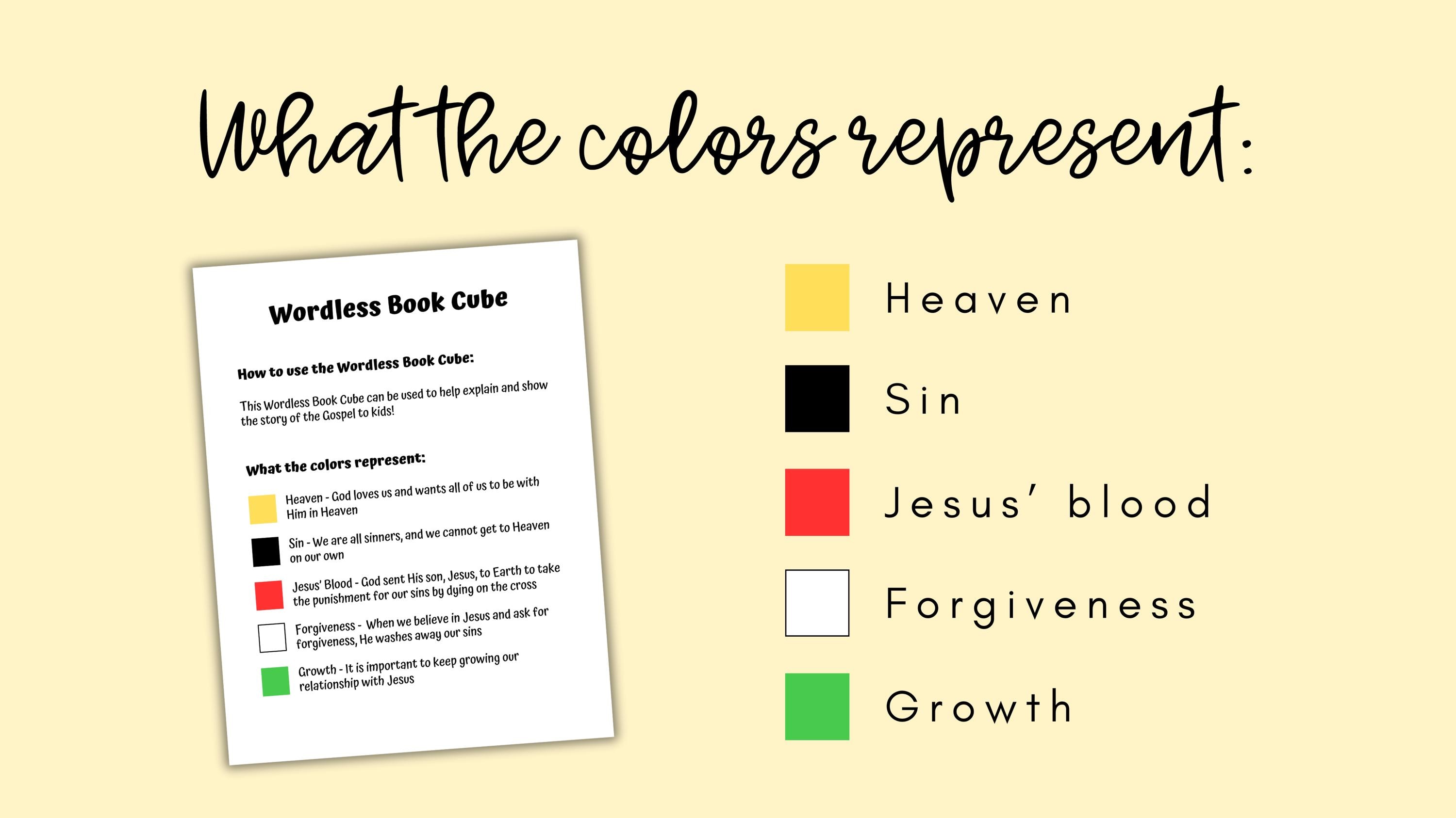 Wordless Book Cube, Colors of Salvation, Christian Crafts, Crafts for ...