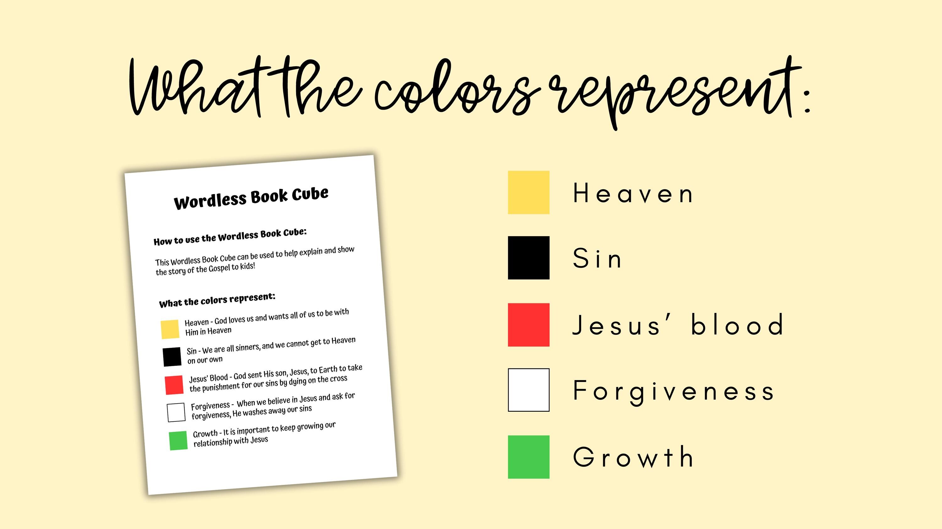 Wordless Book Cube Colors Of Salvation Christian Crafts Crafts For Wordless Book Cube Colors Of Salvation Christian Crafts Crafts For