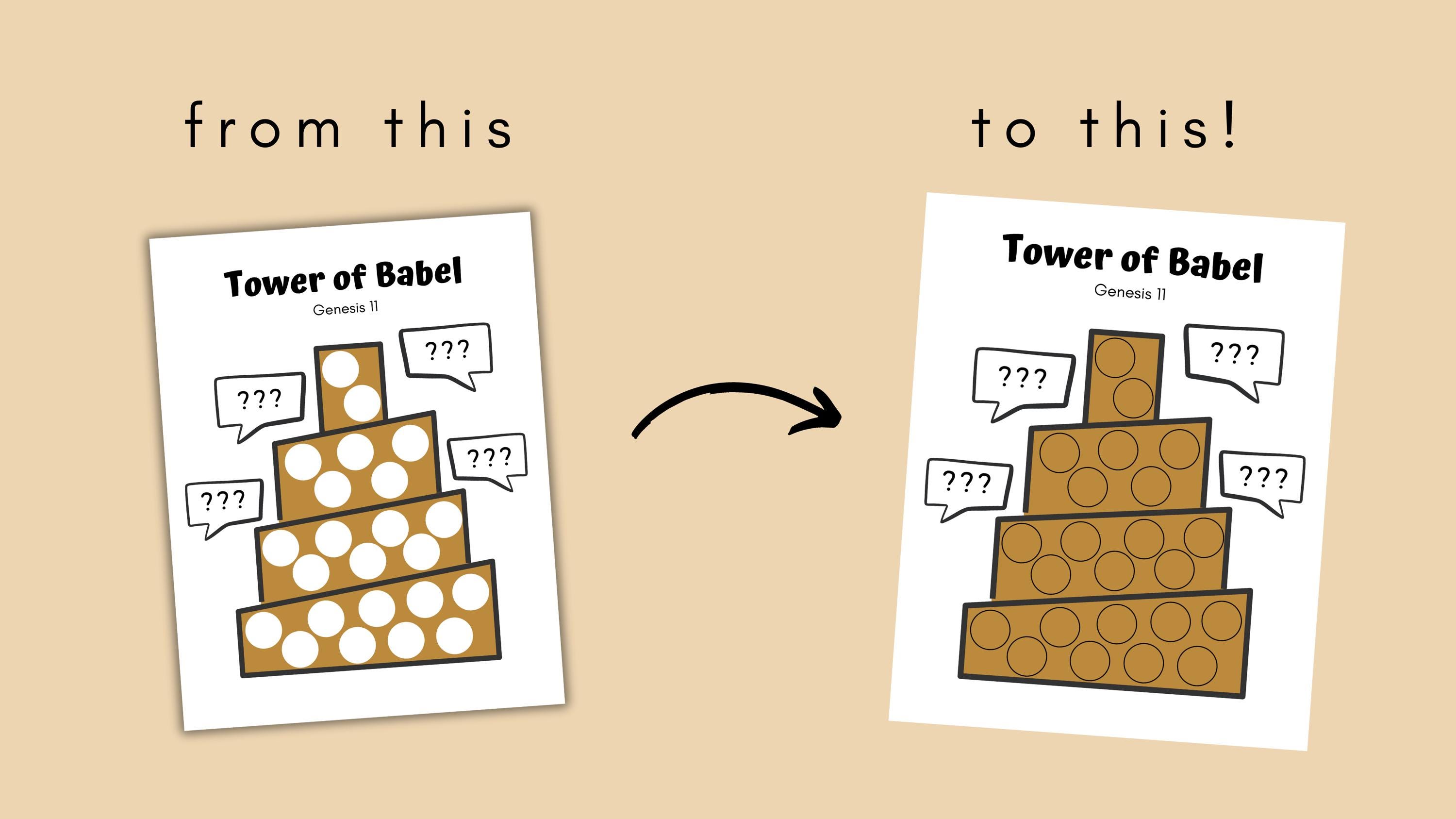 Tower of Babel Craft, Dot Dot Sheet, Dot Marker Page, Do A Dot ...