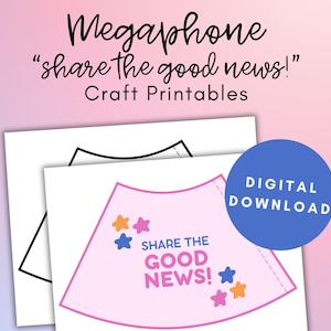 Share the Good News Craft, Megaphone Craft Printable, Sunday School ...