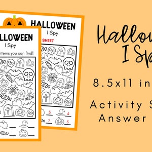 Halloween I Spy Printable, Halloween Activity Sheets Printable, Seek ...