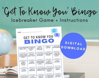 Get to Know You Bingo, Summer Activity, Icebreaker Game, Icebreaker ...