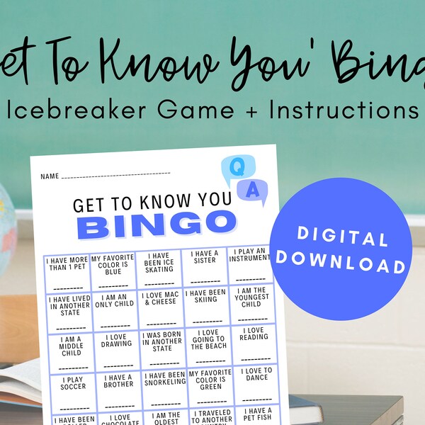 Get to Know You Bingo - Etsy