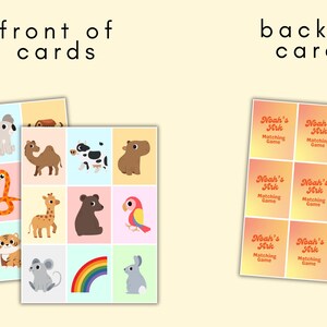 Noah's Ark Matching Game Cards, Memory Match Game, Christian Printables ...