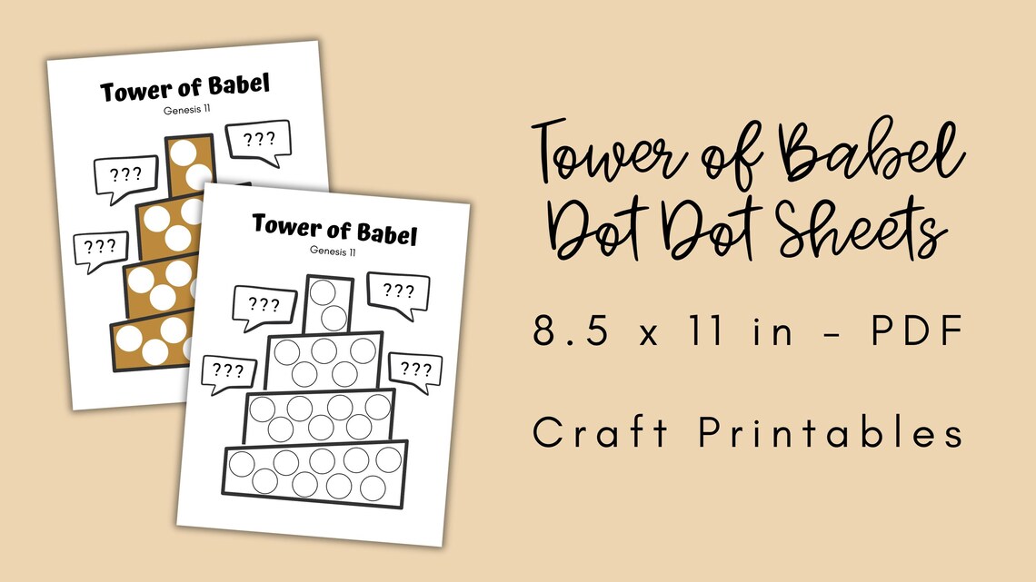 Tower of Babel Craft, Dot Dot Sheet, Dot Marker Page, Do A Dot ...