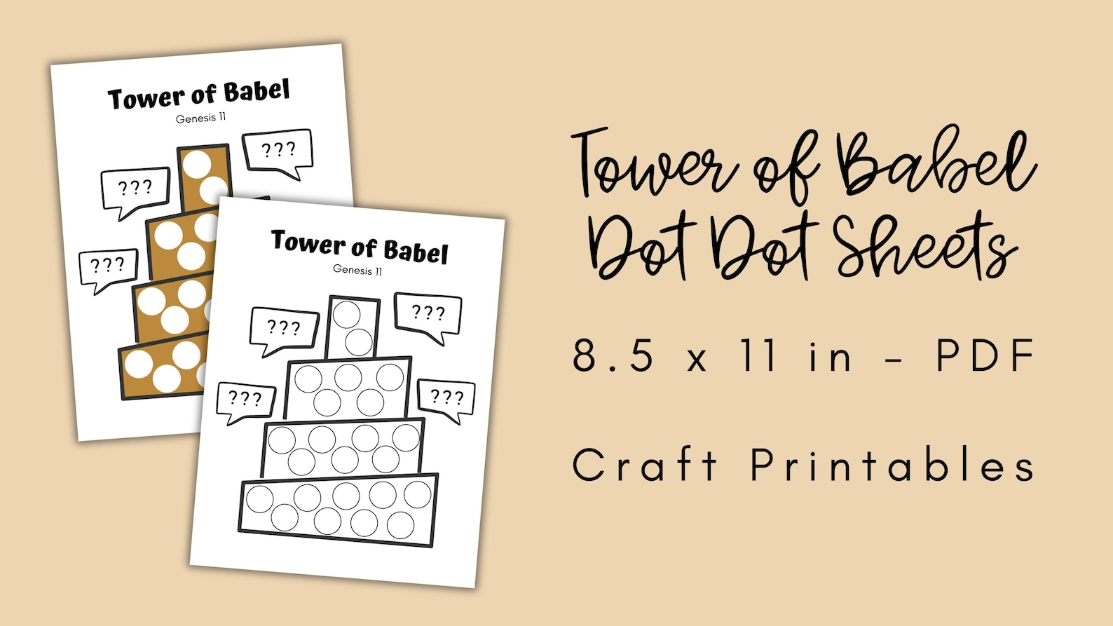 Tower of Babel Craft, Dot Dot Sheet, Dot Marker Page, Do A Dot ...