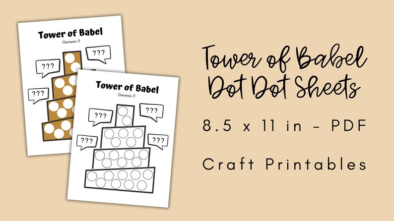 Tower of Babel Craft, Tower of Babel Coloring Page, Dot Marker Coloring ...