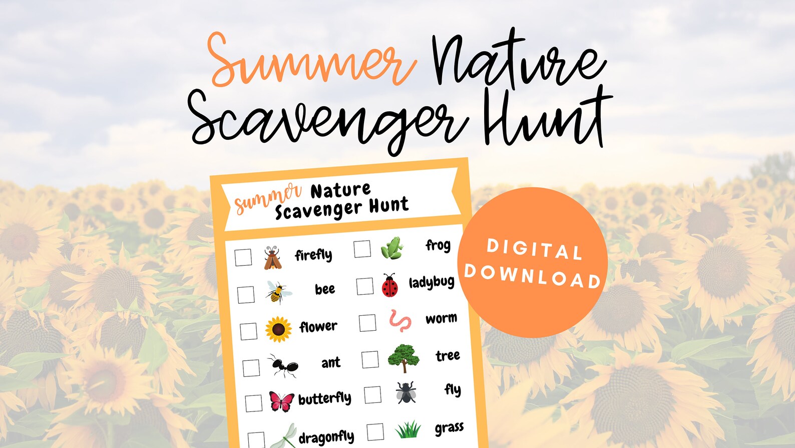Summer Nature Scavenger Hunt Scavenger Hunt Kids Outdoor | Etsy