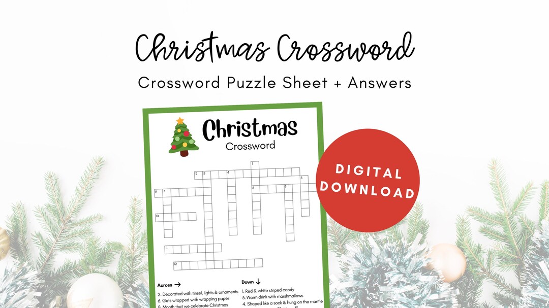 Christmas Crossword Puzzle, Christmas Activity Sheets, Kids Printable ...