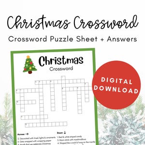 Christmas Crossword Puzzle, Christmas Activity Sheets, Kids Printable ...