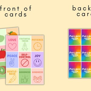 Fruit of the Spirit Matching Game Cards, Memory Matching Game ...